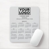 2021 Calendar Company Logo and Text on Grey Mouse Pad | Zazzle