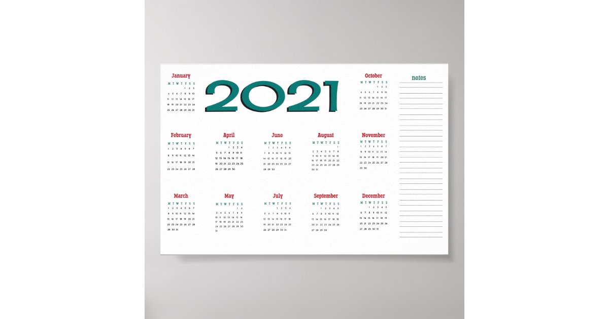 2021 calendar poster | Zazzle