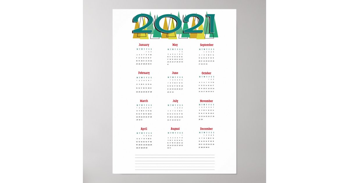 2021 calendar poster | Zazzle
