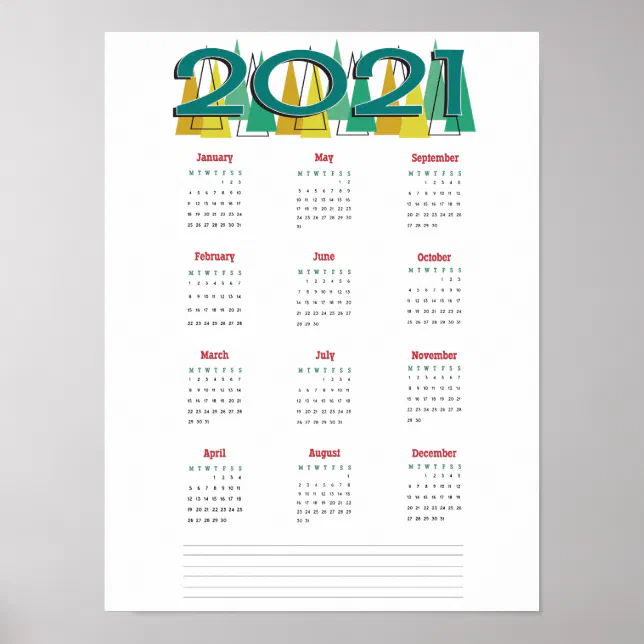 2021 calendar poster | Zazzle