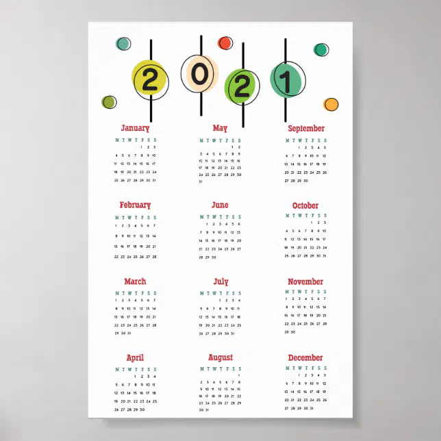 2021 calendar poster | Zazzle