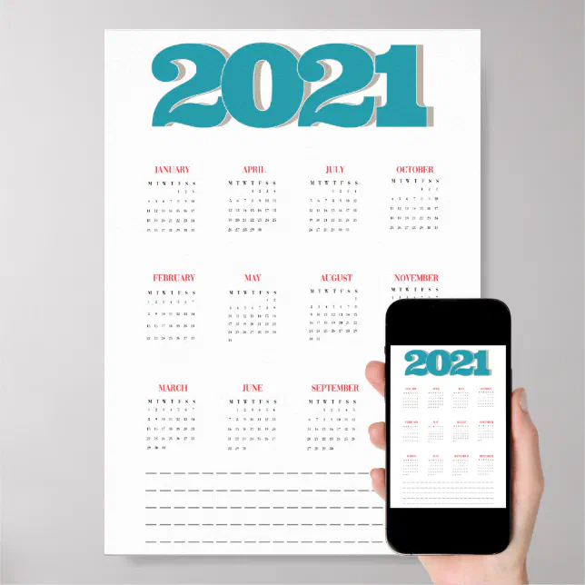 2021 calendar poster | Zazzle