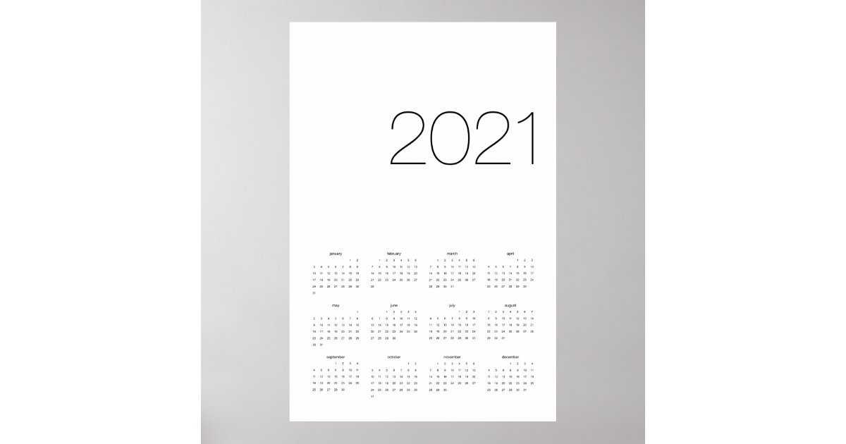 2021 Calendar Poster | Zazzle