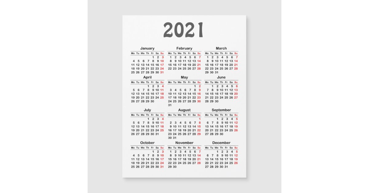 2021 calendar template | Zazzle