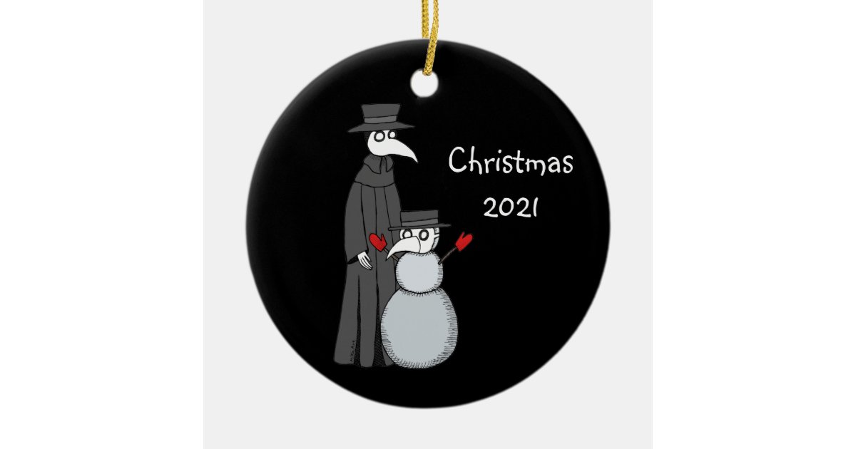 2021 Christmas ornament Plague Doctor Snowman | Zazzle