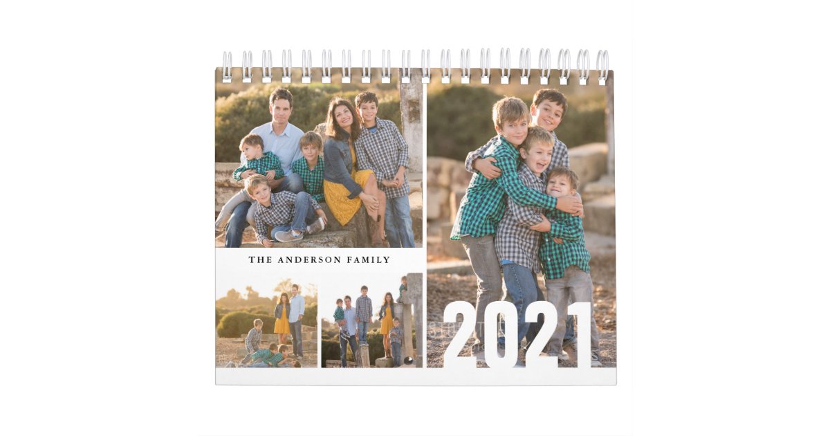 2021 Custom Photo Calendar Simple Create Your Own | Zazzle