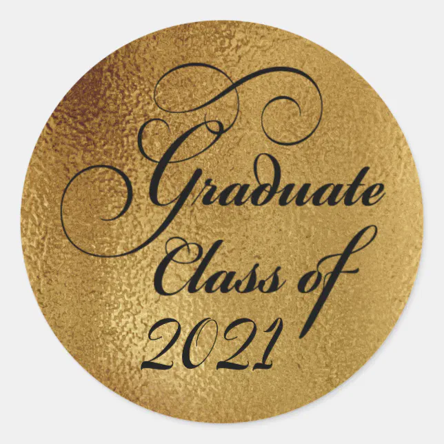 2021 Gold Graduation Party Thank You Seal | Zazzle
