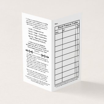 2021 Handy Wallet Card for Blood Pressure Tracking | Zazzle