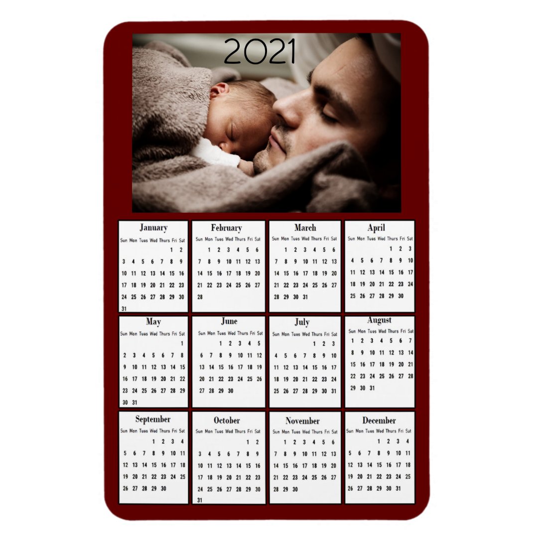 2021 Mini Calendar Refrigerator Magnet | Zazzle