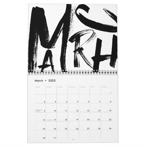 2021 Minimalist Abstract Black and White Calendar | Zazzle