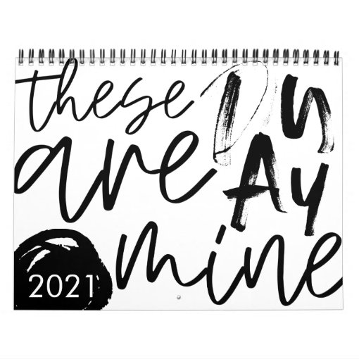 2021 Minimalist Abstract Black and White Calendar | Zazzle