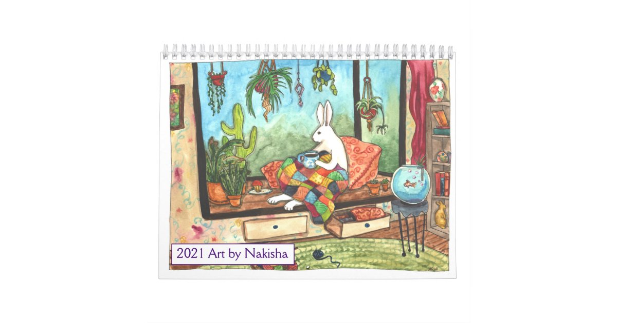 2021 Rabbit Art Calendar | Zazzle