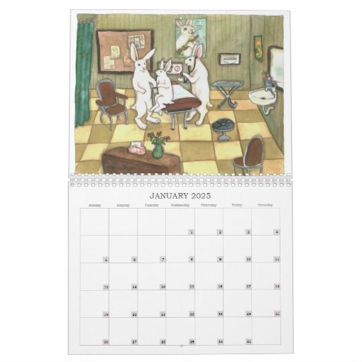 2021 Rabbit Art Calendar | Zazzle