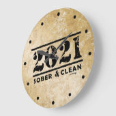2021 Sober & Clean Drug & Alcohol Addiction Free Large Clock | Zazzle