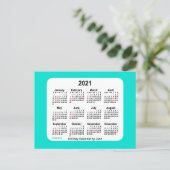 2021 Turquoise Holiday Mini Calendar by Janz | Zazzle