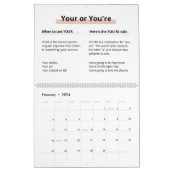 2022 Blush Glitter Metallic Spelling Amnesia Calendar | Zazzle