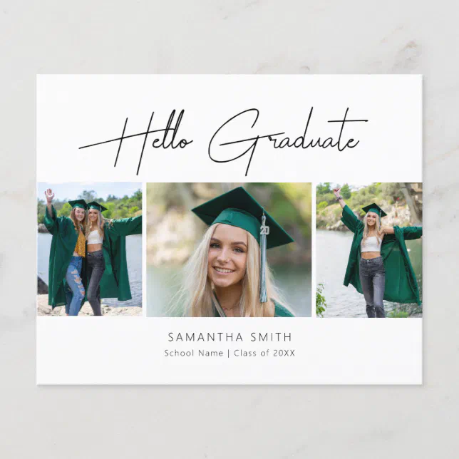 2022 BUDGET Hello Graduate Modern Grad Invitation | Zazzle