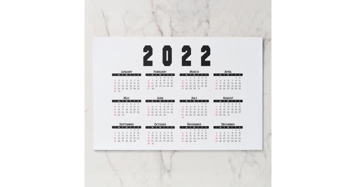 2022 Calendar Paper Pad | Zazzle