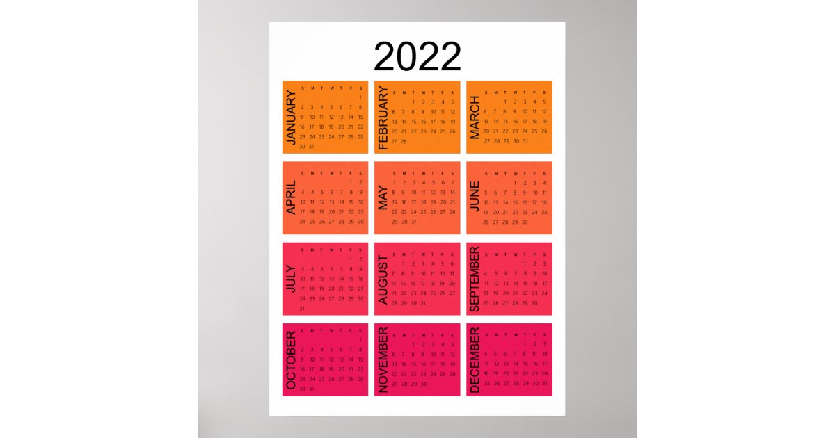 2022 Calendar Poster | Zazzle
