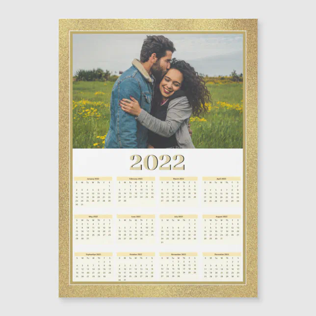2022 Full Year Magnetic Calendar Custom Photo | Zazzle