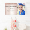 2022 Graduation Glitter Rose Gold Blush Pink Banner | Zazzle