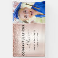 2022 Graduation Glitter Rose Gold Blush Pink Banner | Zazzle