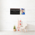 2022 Graduation Glitter Rose Gold Blush Pink Black Banner | Zazzle