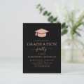 2022 Graduation Party Blush Pink Black Elegant Inv Postcard | Zazzle