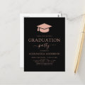 2022 Graduation Party Blush Pink Black Elegant Inv Postcard | Zazzle