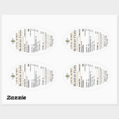 2022 Honey Nutrition Facts Bee and Infant Warning Oval Sticker | Zazzle