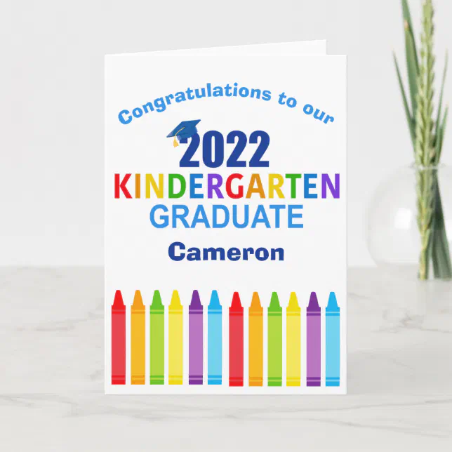 2022 Kindergarten Graduate Custom Cute Graduation Card | Zazzle