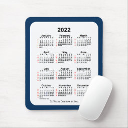 2022 Police Box Blue 52 Week Calendar by Janz Mouse Pad | Zazzle