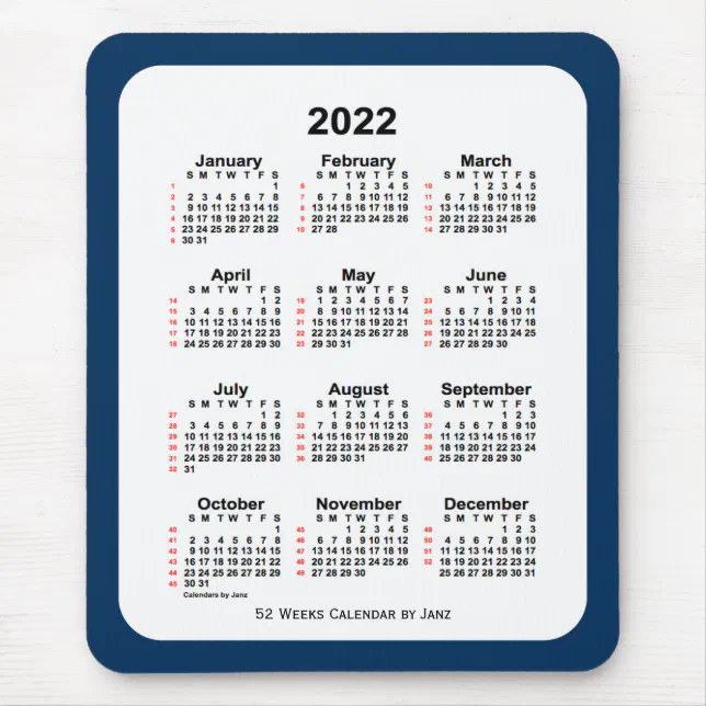 2022 Police Box Blue 52 Week Calendar by Janz Mouse Pad | Zazzle