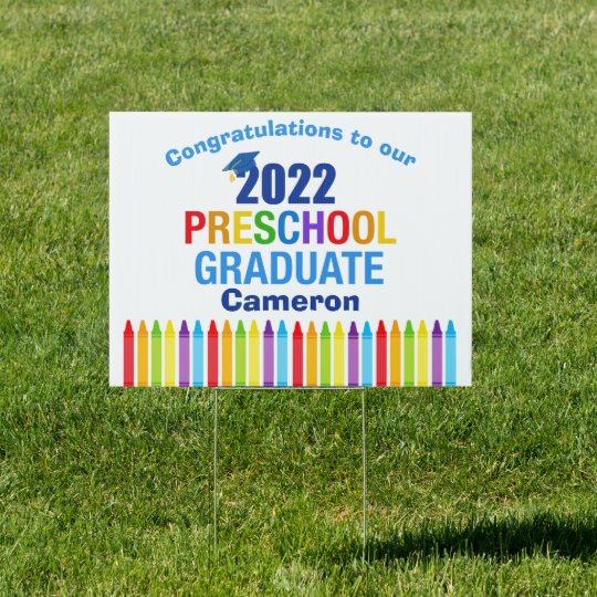 2022 Preschool Graduate Custom PreK Graduation Sign | Zazzle.com