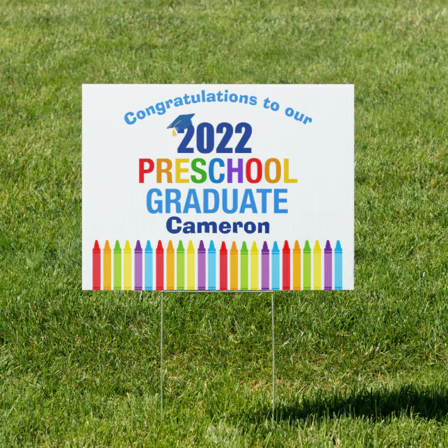 2022 Preschool Graduate Custom PreK Graduation Sign | Zazzle