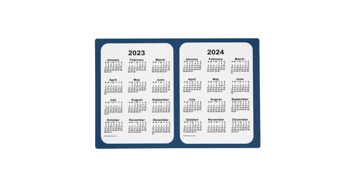 2023-2024 Police Box Blue 2 Year Calendar by Janz Placemat | Zazzle