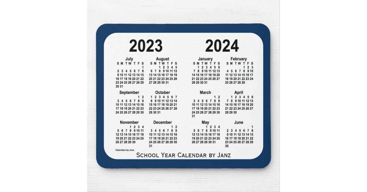 2023-2024 Police Box Blue School Calendar by Janz Mouse Pad | Zazzle