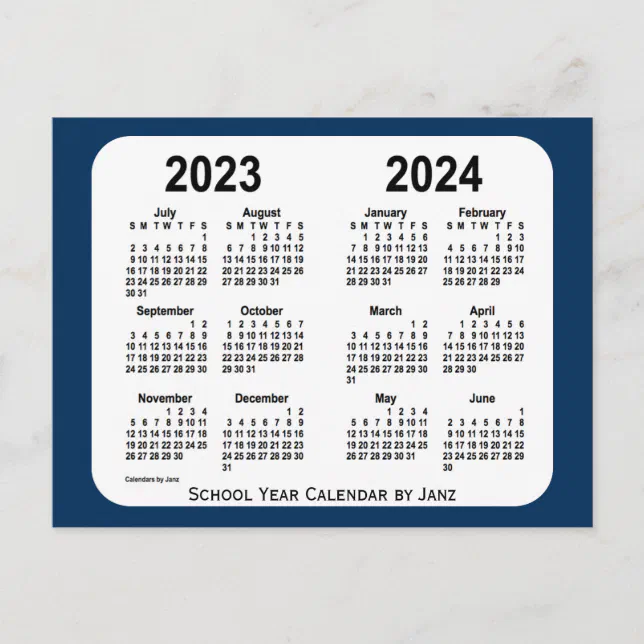2023-2024 Police Box Blue School Calendar by Janz Postcard | Zazzle