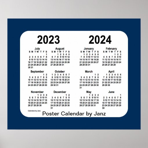 2023-2024 Police Box Blue School Calendar by Janz Poster | Zazzle