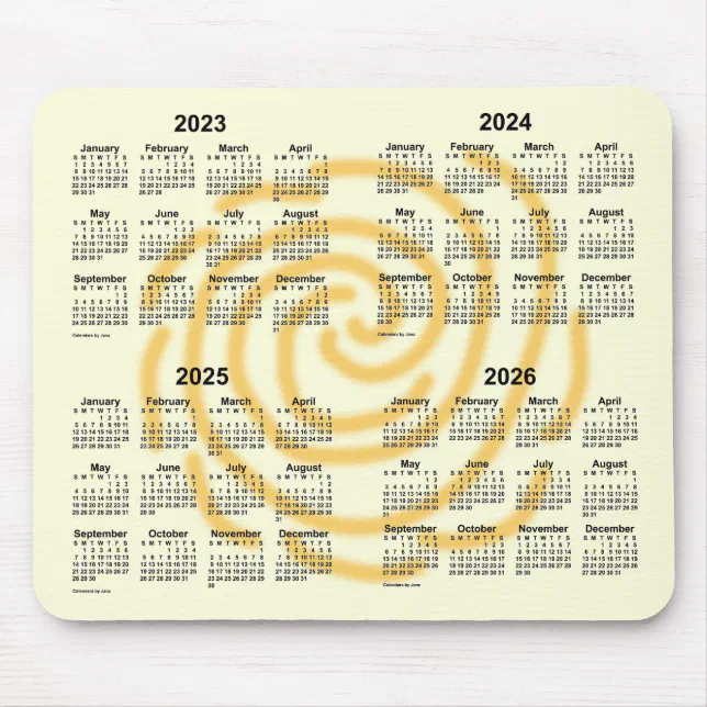 2023-2026 Sunny Days 4 Year Calendar by Janz Mouse Pad | Zazzle