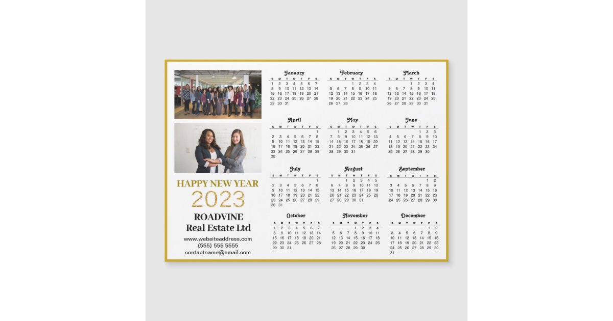 2023 Calendar Business Photo Modern Magnetic Card | Zazzle
