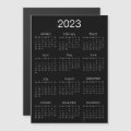 2023 Calendar Simple Black and White Magnet | Zazzle