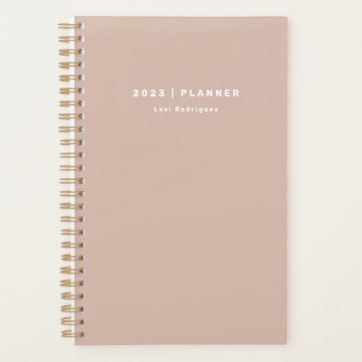 2023 Dusty Pink Weekly Monthly Non Dated Planner | Zazzle