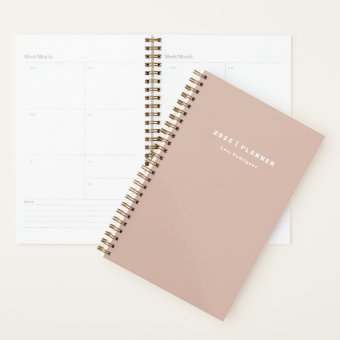 2023 Dusty Pink Weekly Monthly Non Dated Planner | Zazzle