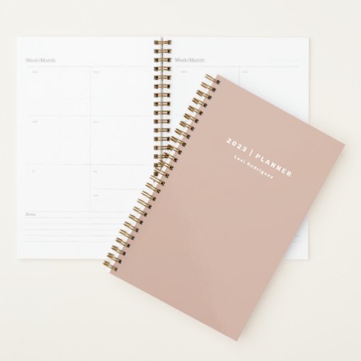 2023 Dusty Pink Weekly Monthly Non Dated Planner | Zazzle