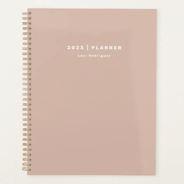 2023 Dusty Pink Weekly Monthly Non Dated Planner | Zazzle