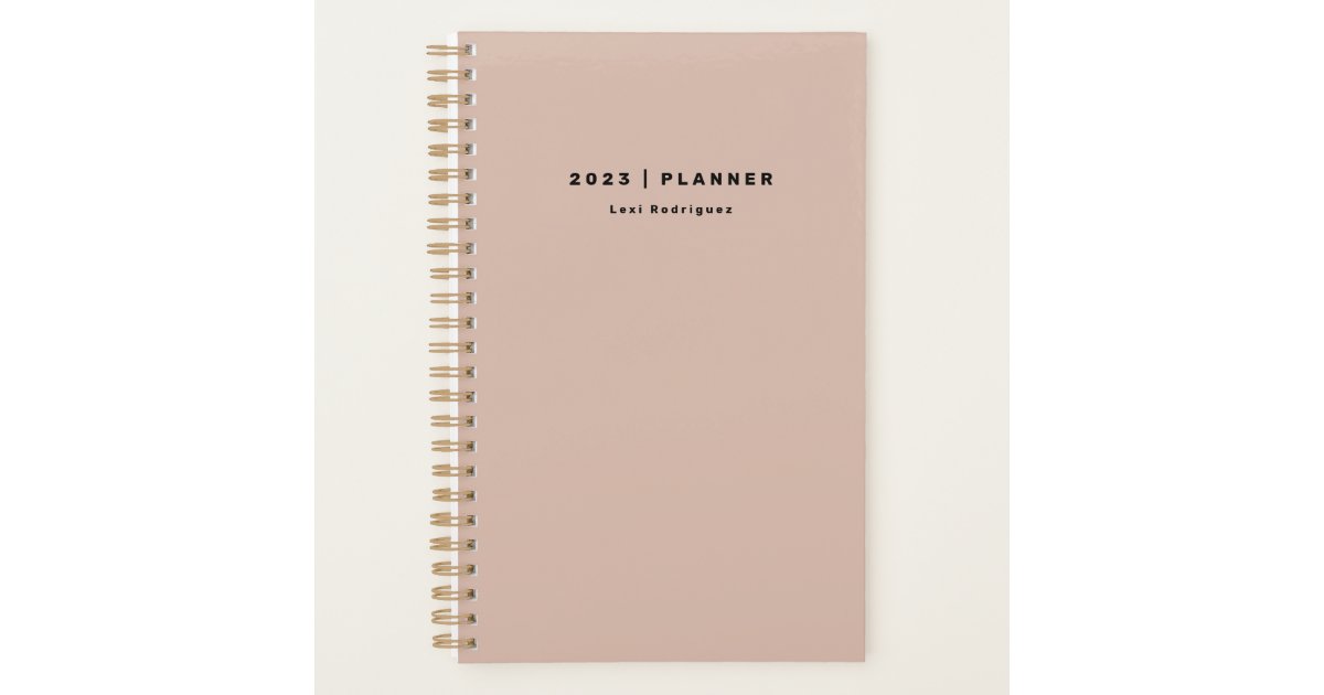 2023 Dusty Pink Weekly Monthly Start Anytime Planner | Zazzle