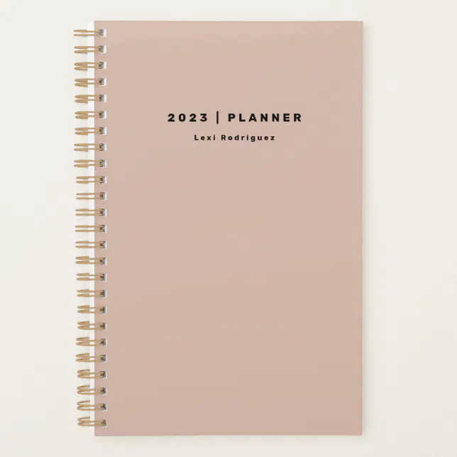 2023 Dusty Pink Weekly Monthly Start Anytime Planner | Zazzle