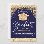2023 Elegant Calligraphy Gold Glitter Graduation Announcement | Zazzle