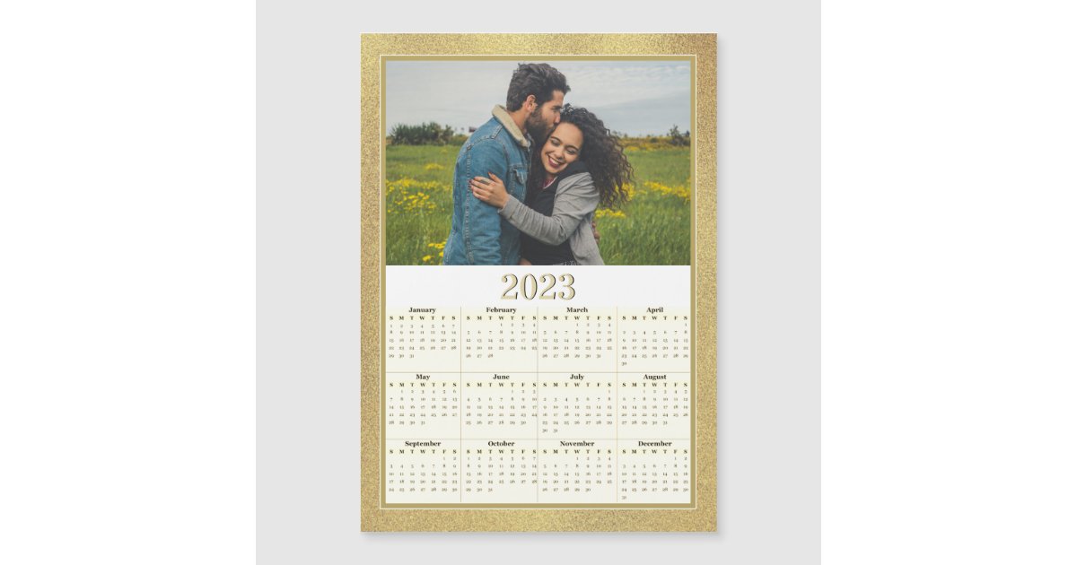 2023 Full Year Magnetic Calendar Custom Photo | Zazzle